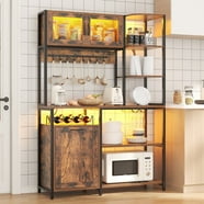 Uforic 6-Tier Kitchen Bakers Rack Microwave Stand - Black - Walmart.com