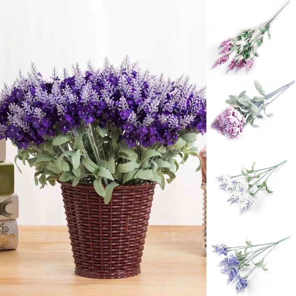 Travelwant 4Packs Artificial Flowers, Faux Flowers Fake Lavender ...