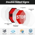 2 Pack Stop Slow Sign with Metal Handle 12 × 12 Inches Double Sided ...