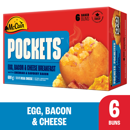McCain Breakfast Pockets™ Egg, Bacon and Cheese 6pk, 6 x 100g - Walmart.ca