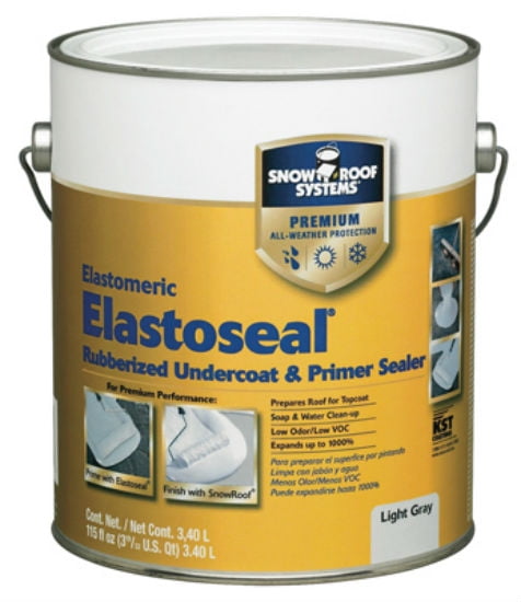 Snow Roof® ES-1 Elasto-Seal® Rubber Undercoat & Primer Sealer, Gray, 0.9 Gallon - Walmart.com
