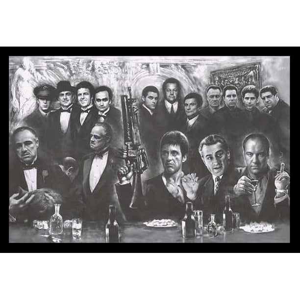 Gangsters Collage - 25x37" Framed - Walmart.com - Walmart.com