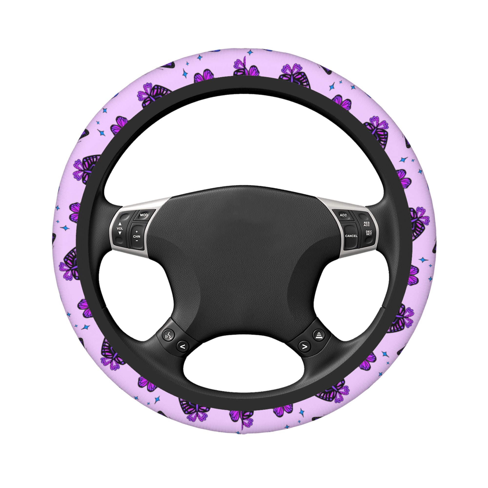 DouZhe Animals Butterfly Purple Prints Steering Wheel Cover, Universal ...