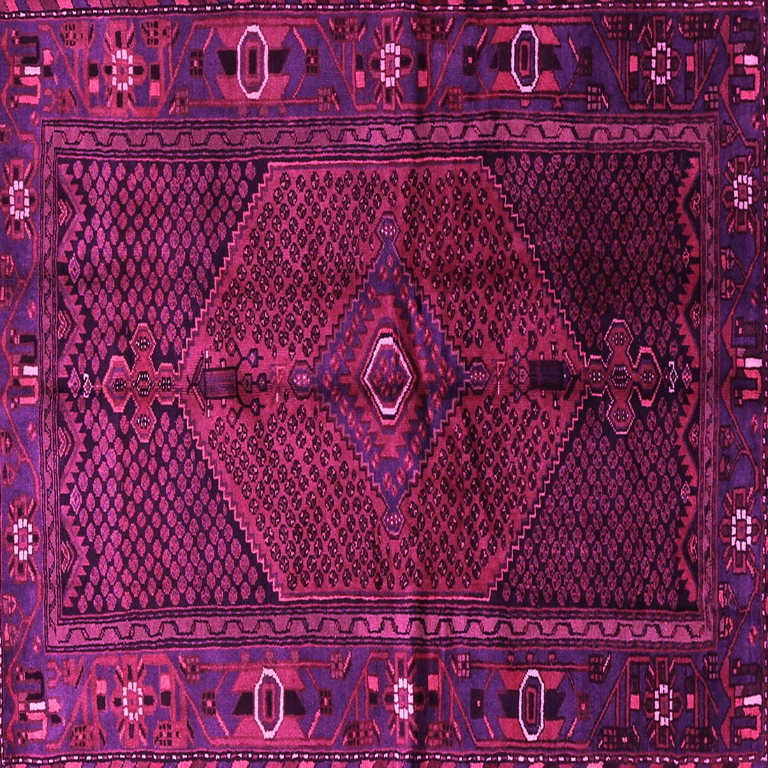 Ahgly Company Indoor Square Persian Pink Traditional Area Rugs, 3 ...