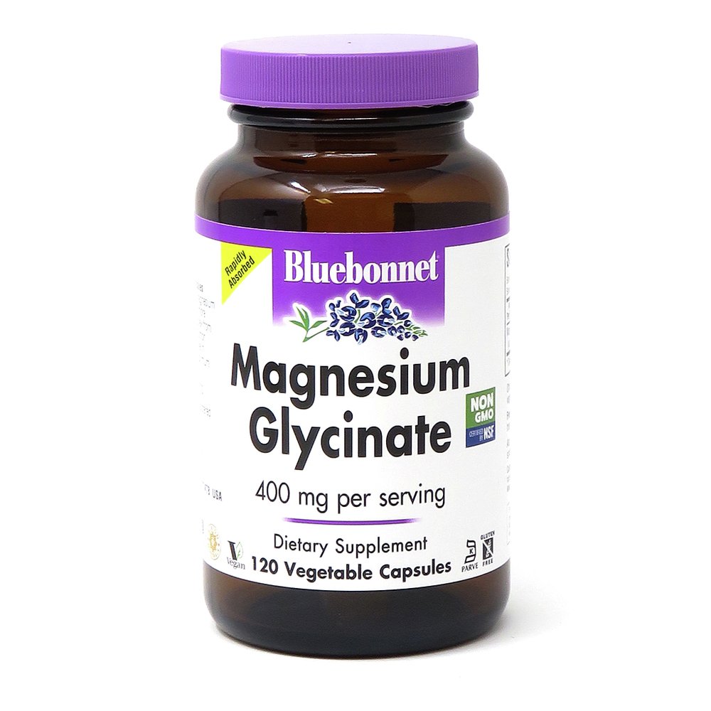 Magnesium Glycinate 400 mg Bluebonnet 120 VCaps - Walmart.com - Walmart.com
