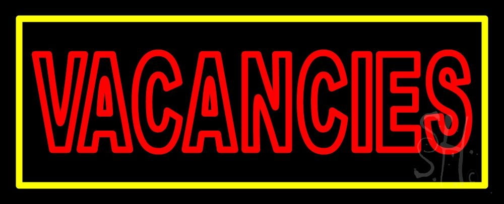 Vacancies LED Neon Sign 10 x 24 - inches, Black Square Cut Acrylic ...