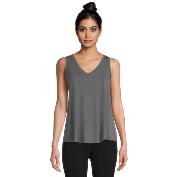 Time and Tru Women's High Low V-Neck Tank Top - Walmart.com