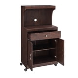Home Source Portable Mahogany Microwave Cart with Storage, Wheels ...
