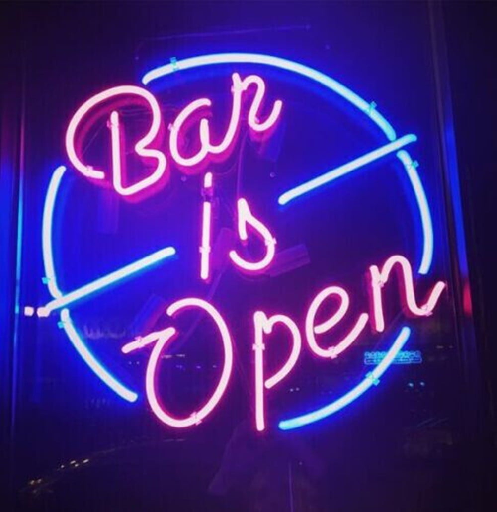 Queen Sense 20"x16" Bar Is Open Neon Sign Man Cave Pub Bar Artwork ...