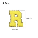 Uxcell 4Pcs Chenille Letter Patches Iron on Letter Patches Yellow R ...