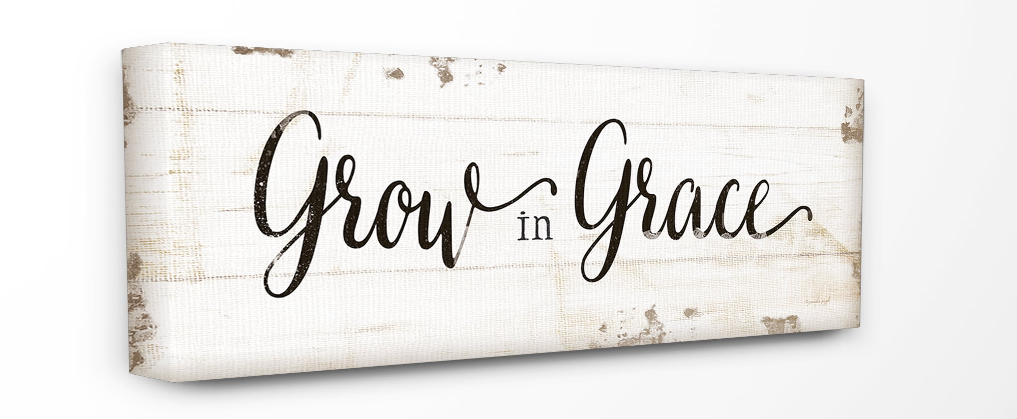 The Stupell Home Decor Collection Grow In Grace Cursive Typography ...