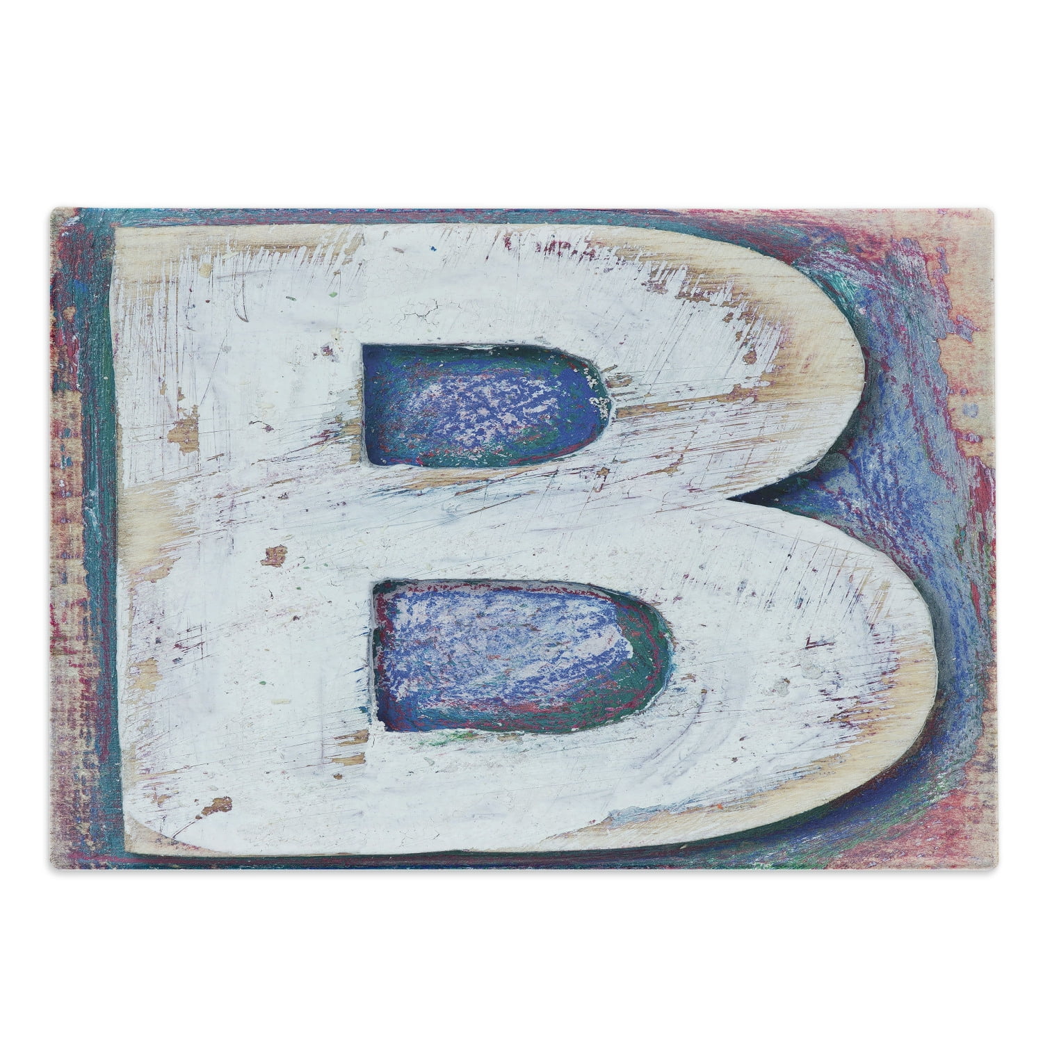 Letter B Cutting Board, Printing Design Wooden Block Letters Capital ...