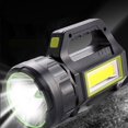 Whaledi LED Handheld Flashlight Bright USB Solar Rechargeable Battery ...