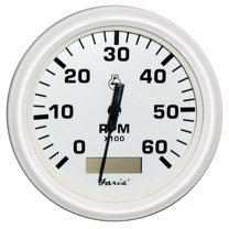 Faria Dress White 4" Gauge, 7000RPM Tachometer with System Check ...