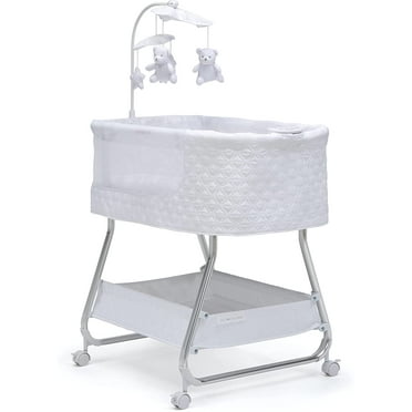 Delta Children SmartSleep Auto Glide Bassinet with Bluetooth, Alloy ...