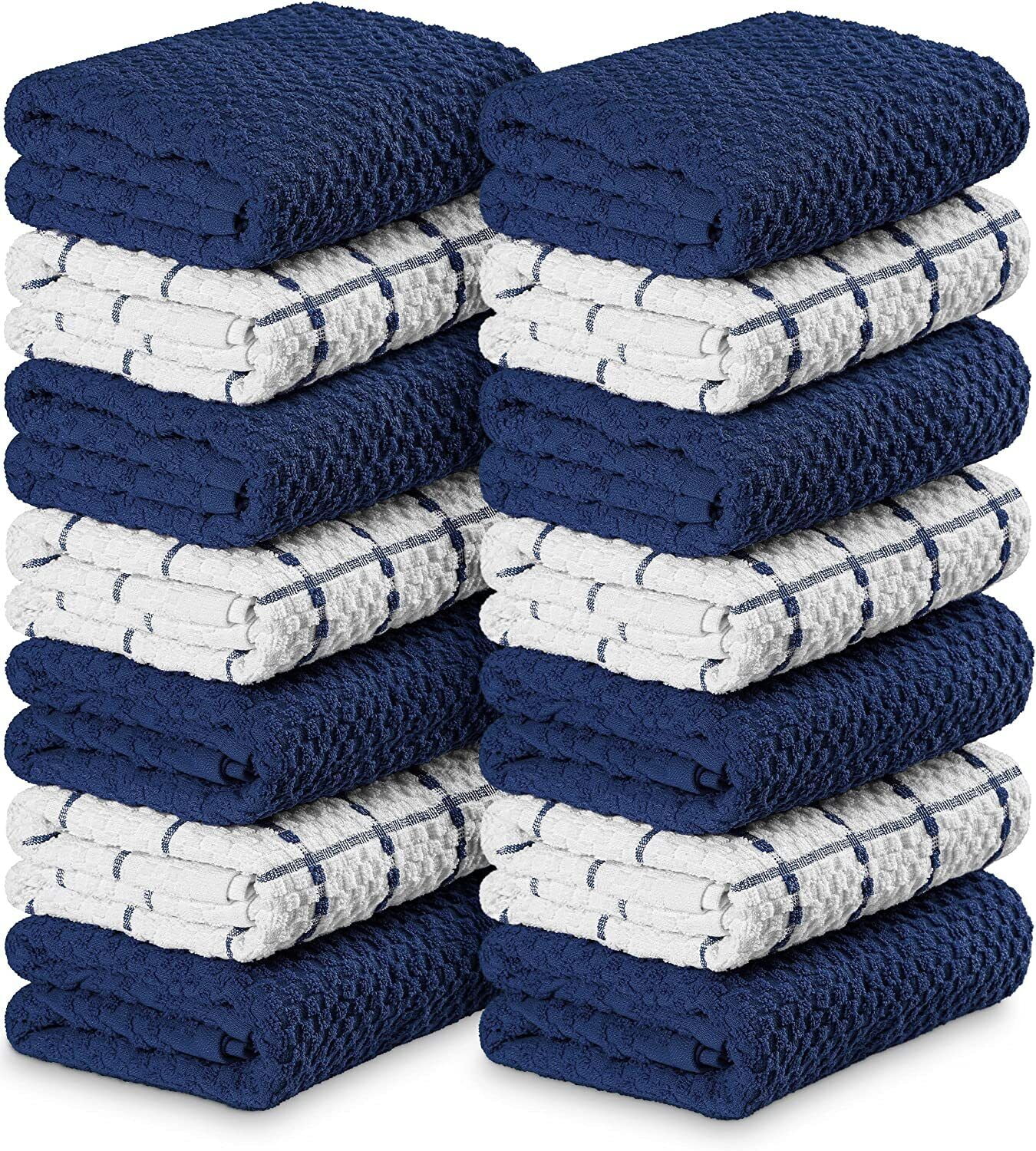 12 Pack Kitchen Towel Dish Cloth Super Absorbent Tea Towels 15x25 ...