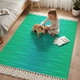 Bedroom Rug Carpet 3'x 5', Teal Blue Ombre Washable Floor Carpet with ...