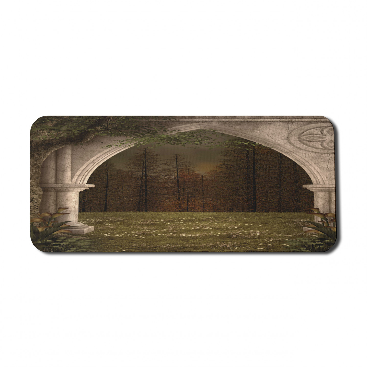 Gothic Computer Mouse Pad, Old Retro Arch in the Garden Renaissance ...