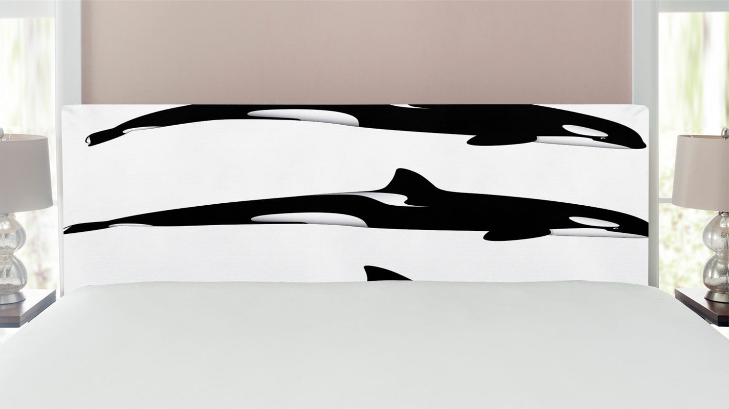 Sea Animals Headboard, 3 Orca Killer Whales in Different Illustration ...