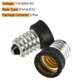 Uxcell E14 to E12 Lamp Base Converter Light Socket Adapter Silver 2 ...