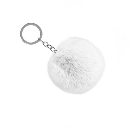 Enqiretly Fuzzy Ball Supple Comfortable Lovely Key Rings Adorable ...