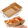 50 Pcs Food Serving Tray with Dip Pocket Paper Boats Fast Food Holder ...