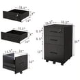 File Cabinet, 1 Lockable Drawer And 2 Large Capacity Drawers, Wooden ...