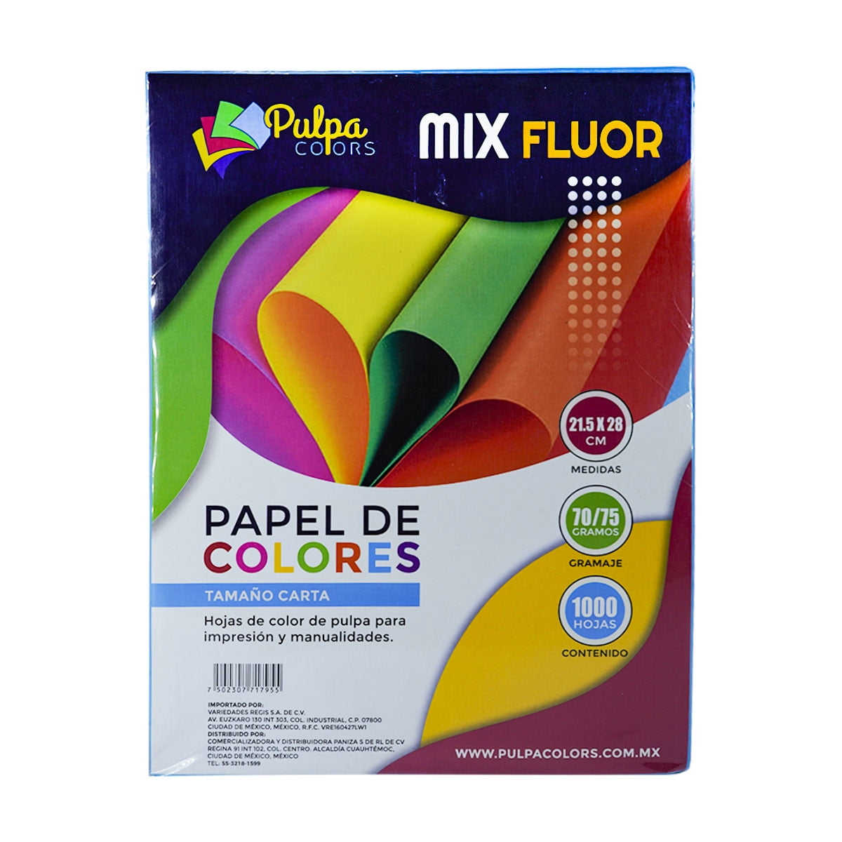 Hojas De Colores Tamaño Carta Pulpa Colorsmix Con 1000 Hojas De Papel ...