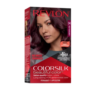 Revlon Colorsilk Beautiful Permanent Hair Color, 33 Dark Soft Brown, 12 ...