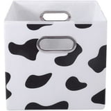 6 Packs Large Storage Bins Cubes Foldable Cow Print Boxes Fabric Cotton ...