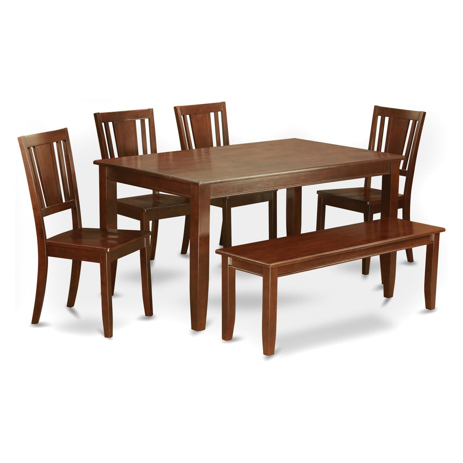 East West Furniture Dudley 6 Piece Buckland Rectangular Dining Table ...