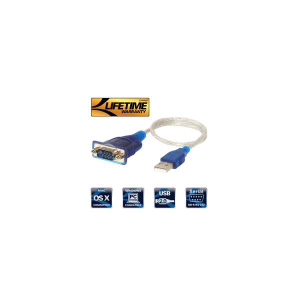 USB 2.0 to Serial (9-Pin) DB-9 RS-232 Converter Cable (CB-DB9P) USB to ...