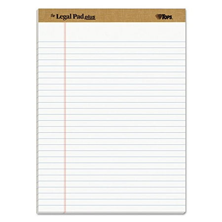 TOPS The Legal Pad Plus Writing Pads, 8-1/2" x 11-3/4", Legal Rule, 50 ...