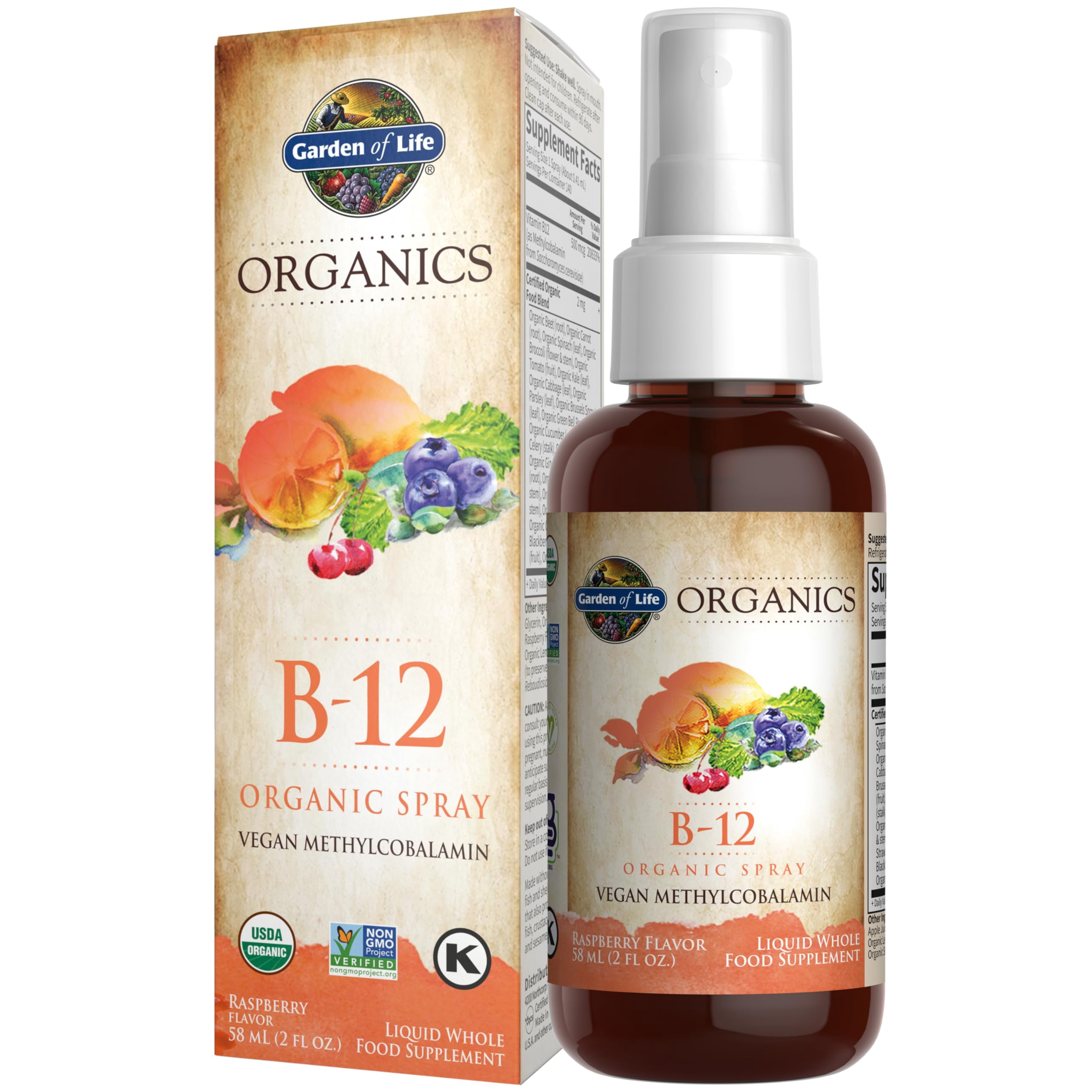 Suplemento líquido Garden of Life Organics de vitamina B12, 60 ml ...