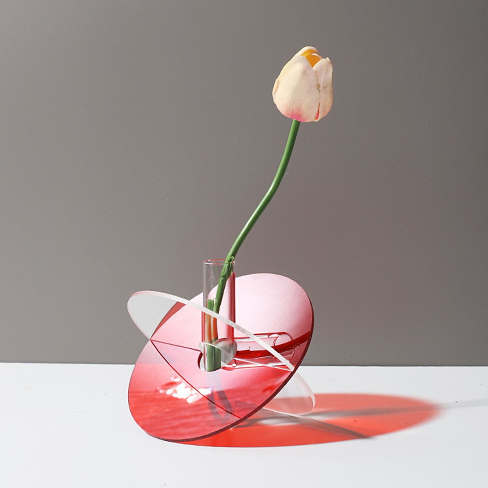 YAOMOBB Clear Acrylic Vase Elegant Acrylic Flower Vase Unique Design ...