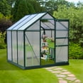 6' x 6' Greenhouse for Outdoors, Polycarbonate Greenhouse with Rain ...