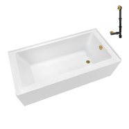 Fine Fixtures Acrylic Fiberglass Soaking Bathtub, 60x30, White, Tile-In ...