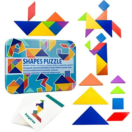 Tangram Pattern Puzzles Set, Woodiness Puzzle Blocks Colorful Tangram ...
