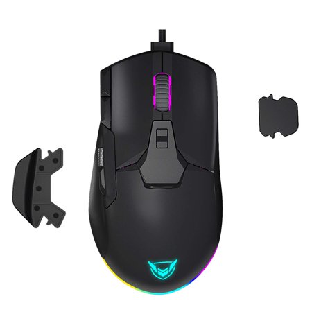 IYEFENG Wired RGB Gaming Mouse, Side Metal Scroll Wheel for Volume ...