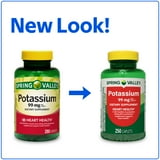 Spring Valley Potassium Heart Health Dietary Supplement Caplets, 99 mg ...
