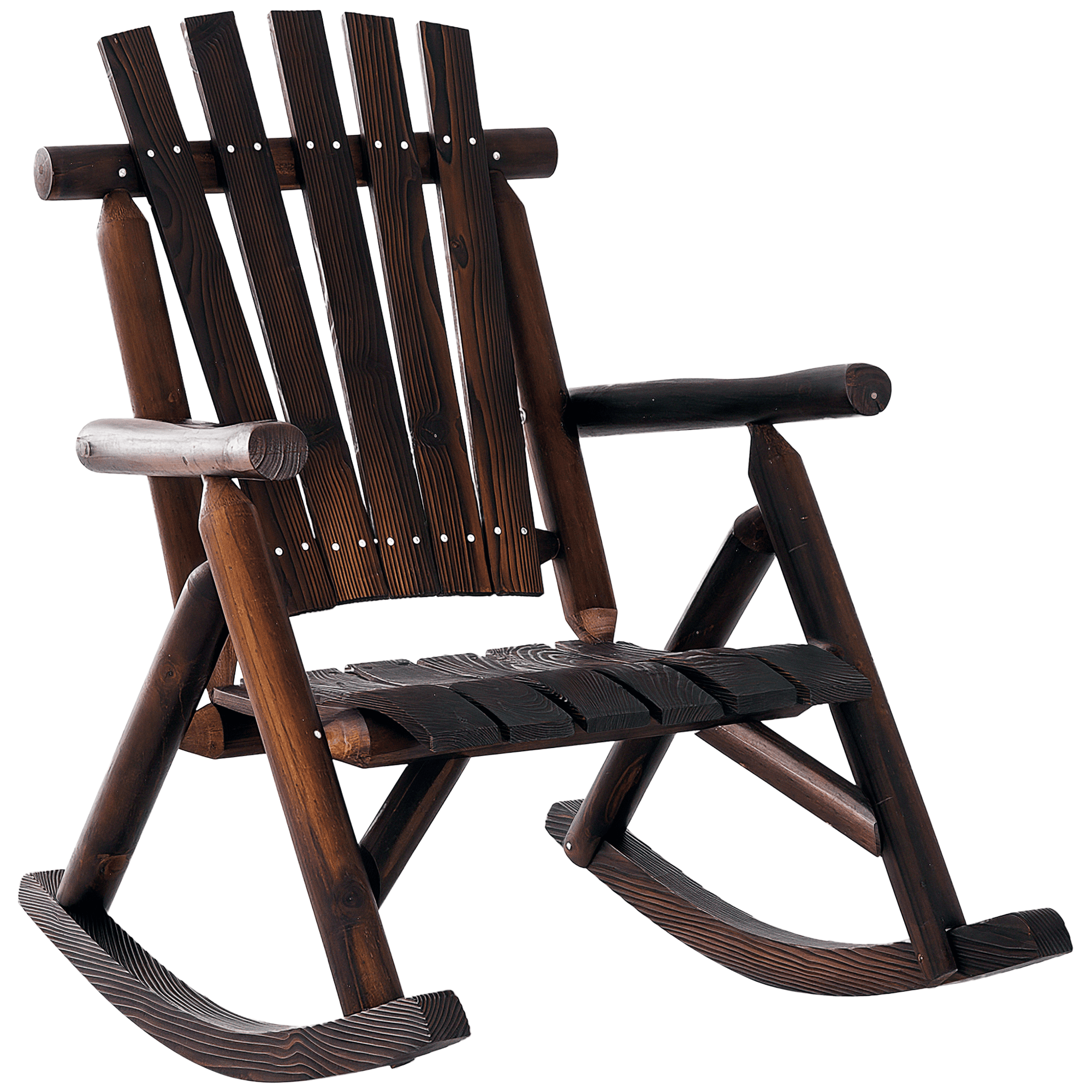 Click here for Outsunny Char-Log Single Rocker Garden Rustic Outd... prices