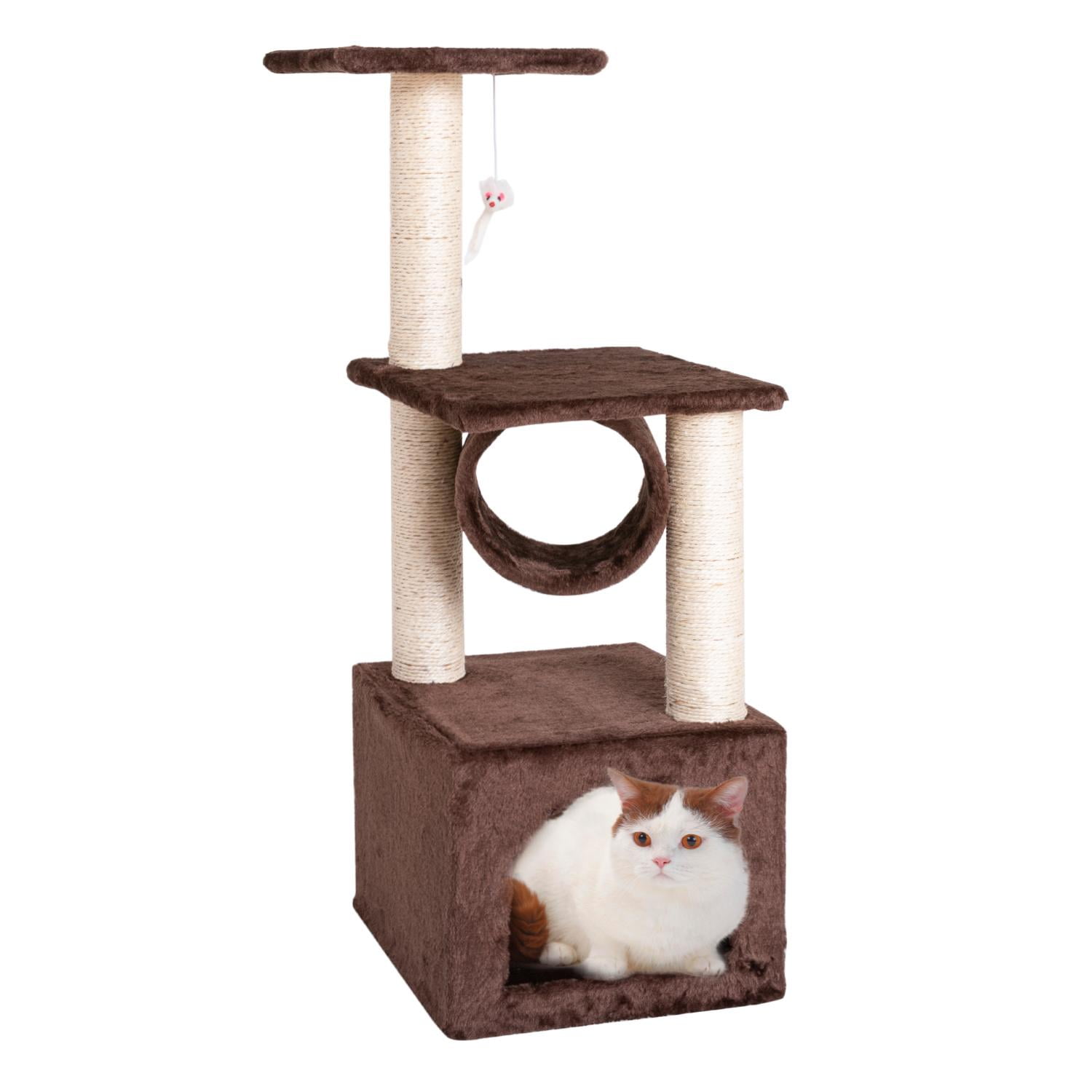 36 inch Cute Multi-Level Cat Tree for Cats, Plush Cat Climb Tower with ...