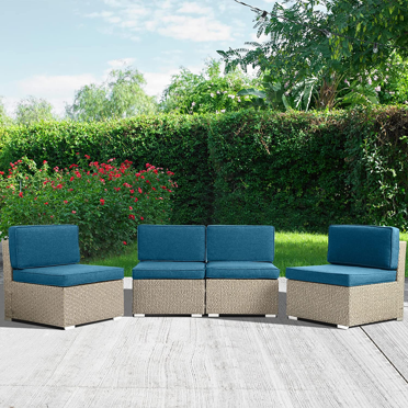 Mainstays Asher Springs Outdoor 4-Piece Sectional Sofa Set - Walmart.com
