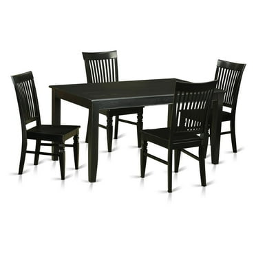 Capris 5 Piece Rectangular Dining Table Set with Norfolk Wooden Seat ...