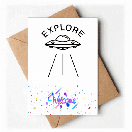 spacecraft explo alien life Welcome Back Greeting Cards Envelopes Blank ...