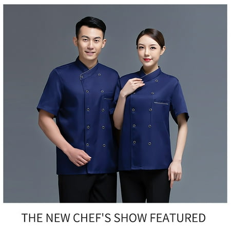 Chef Uniform Short Sleeve Kitchen Apron Double-breasted Suits ...