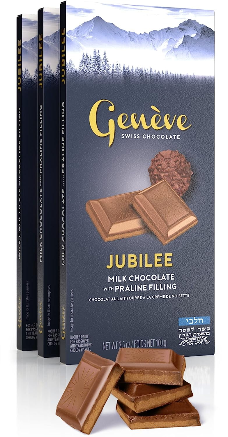 Geneve Swiss Milk Chocolate with Praline 3.5oz (3 Pack) | Rich & Creamy ...