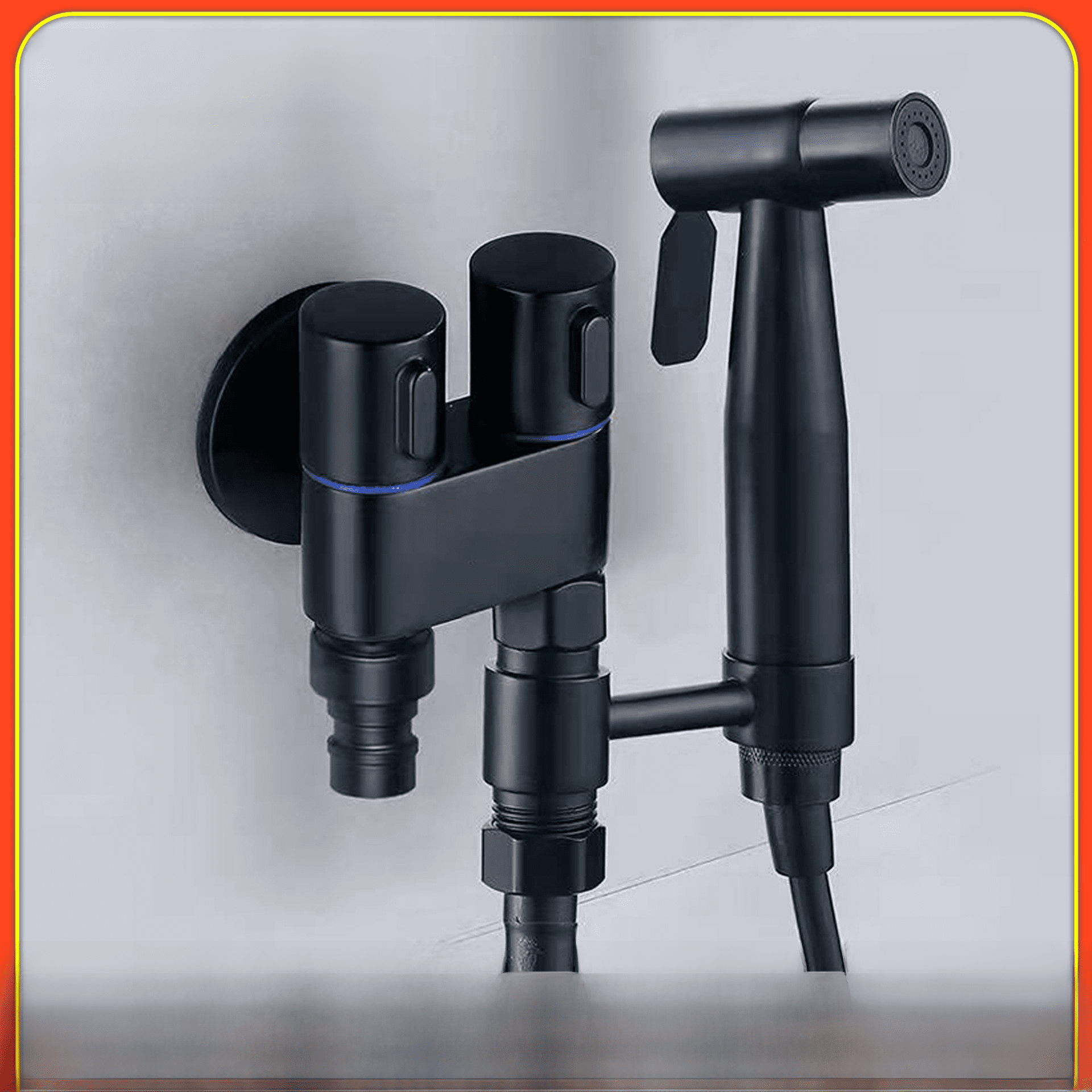 Conjunto complementario de inodoro doméstico con válvula angular de una ...