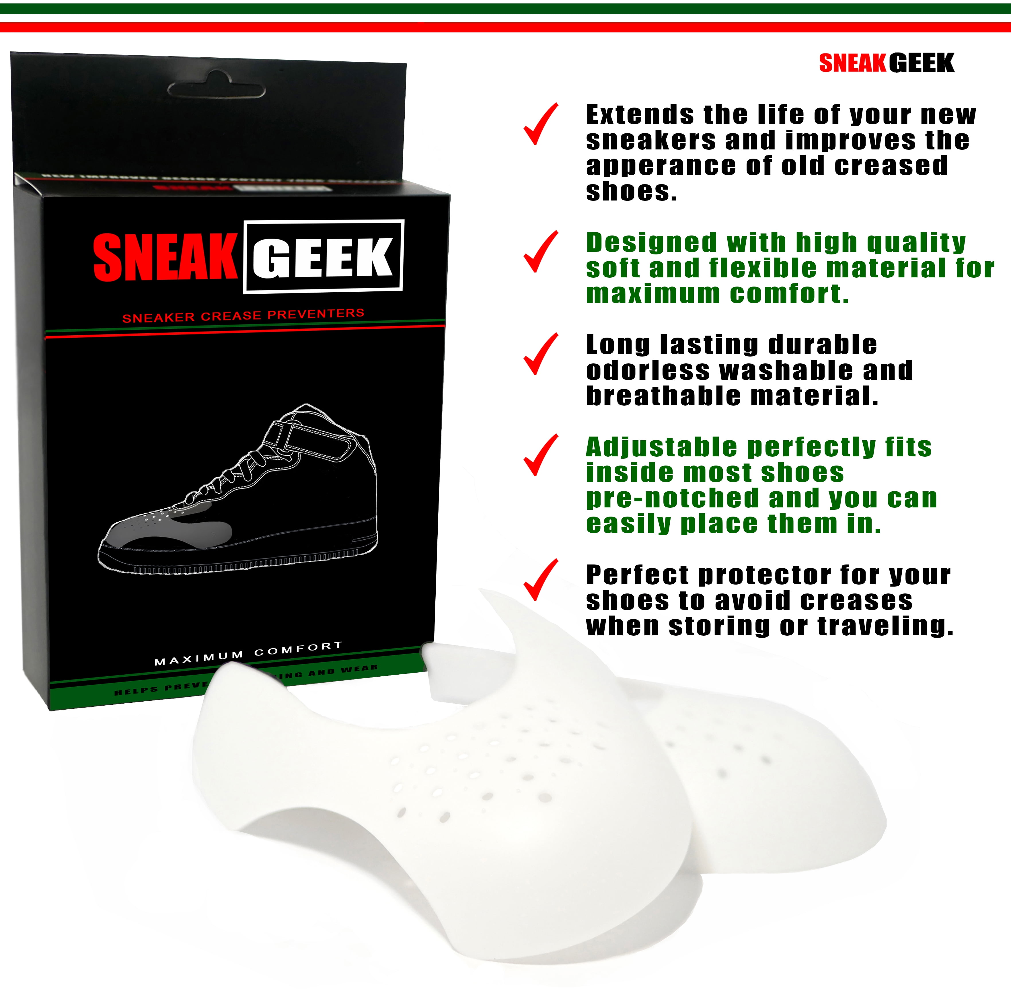 Shoe Crease Protector For Mens Shoes 8 12 White Sneaker Crease