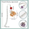 12Pcs 6 Styles Tibetan Style Alloy Hoop Bookmarks Tree of Life Gemstone ...